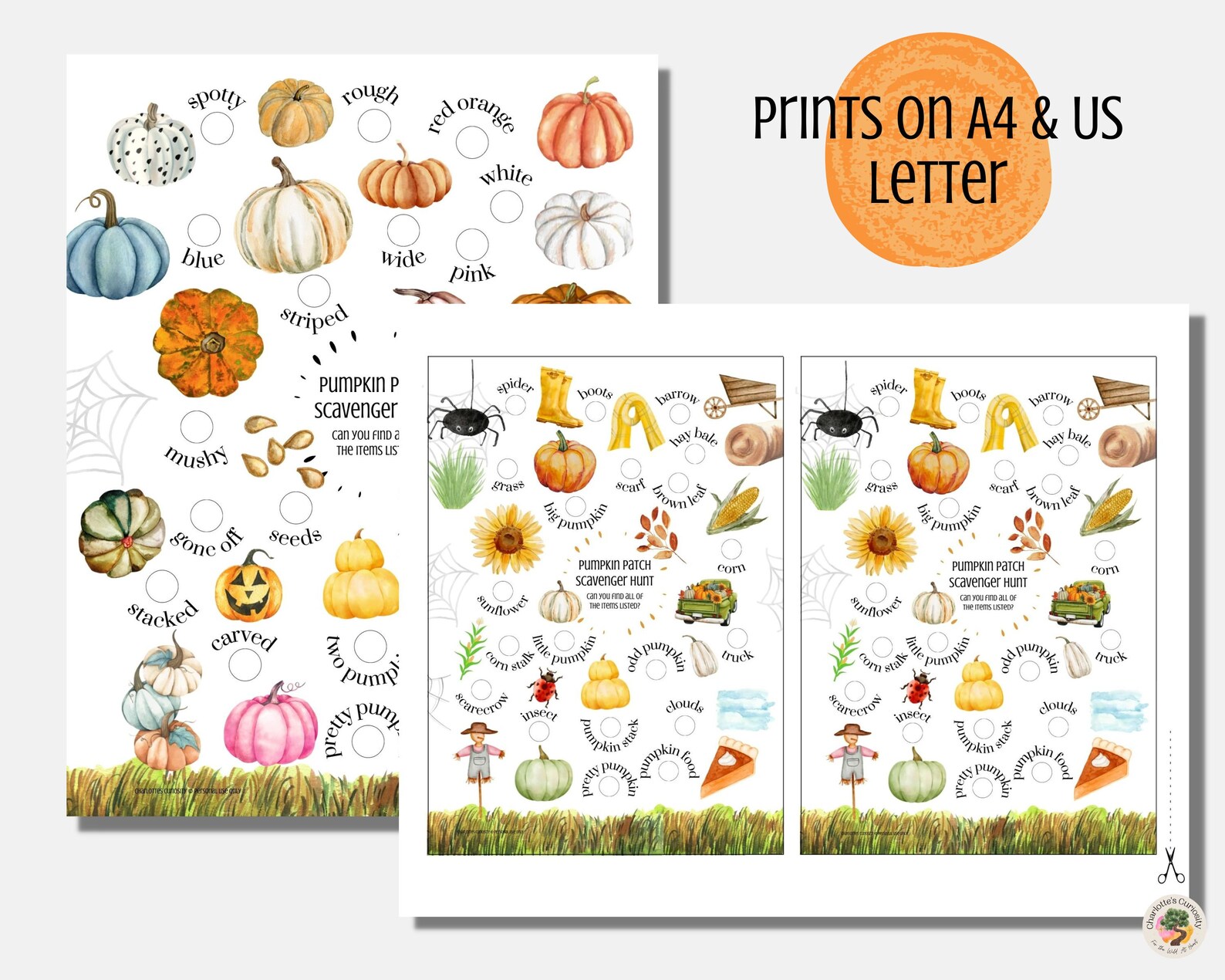 Pumpkin Patch Scavenger Hunt for Kids, Printable Fall Scavenger Hunt ...