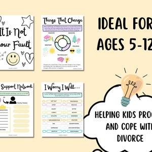 Divorce Worksheets for Kids, Separation Journal, Divorce Workbook ...