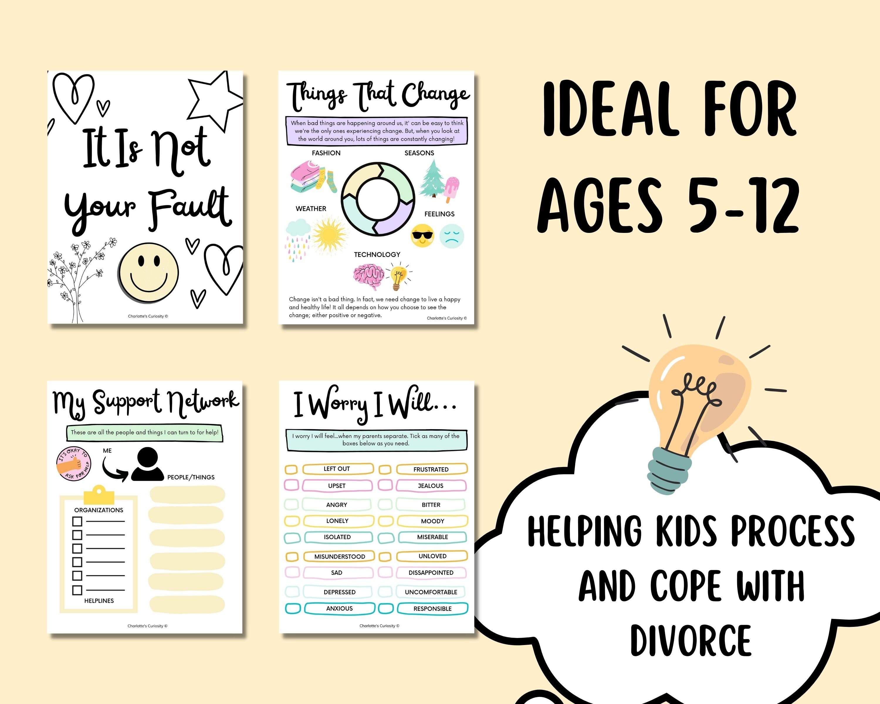 Divorce Worksheets for Kids, Separation Journal, Divorce Workbook ...