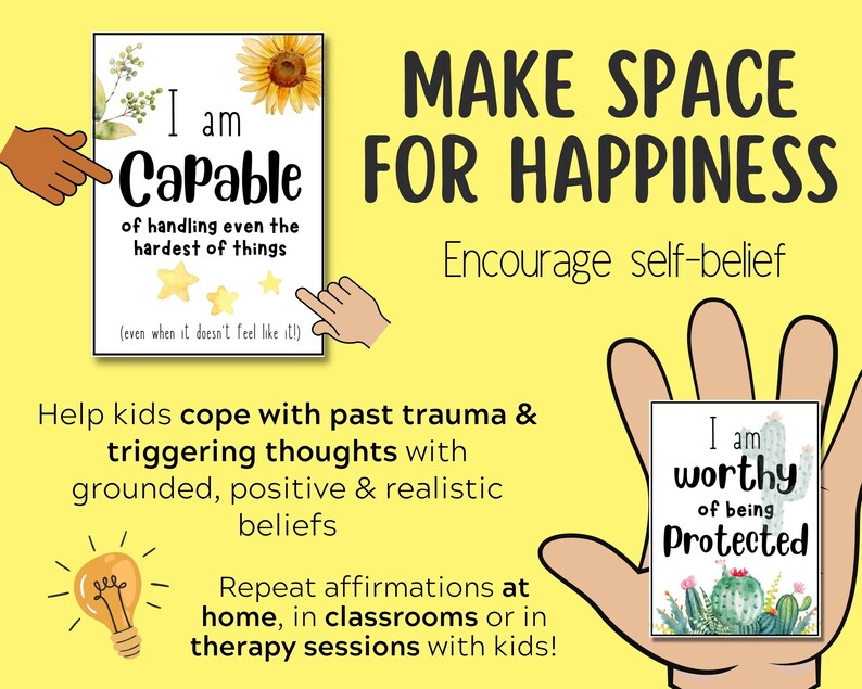 EMDR Cognition Cards for Kids, Positive Belief Cards, EMDR Therapy ...