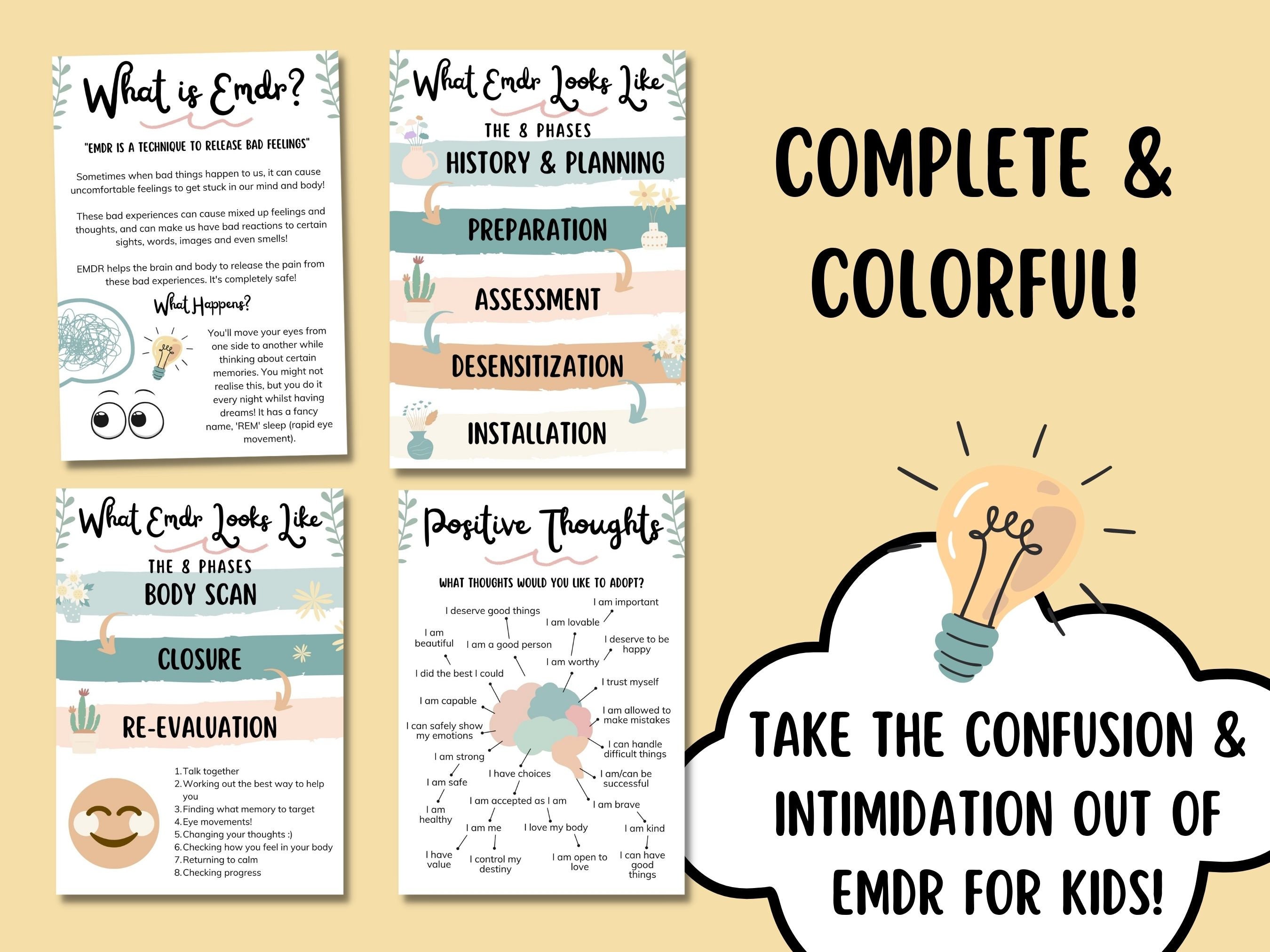 EMDR Workbook for Kids, Therapy Worksheets, EMDR Resources, EMDR ...