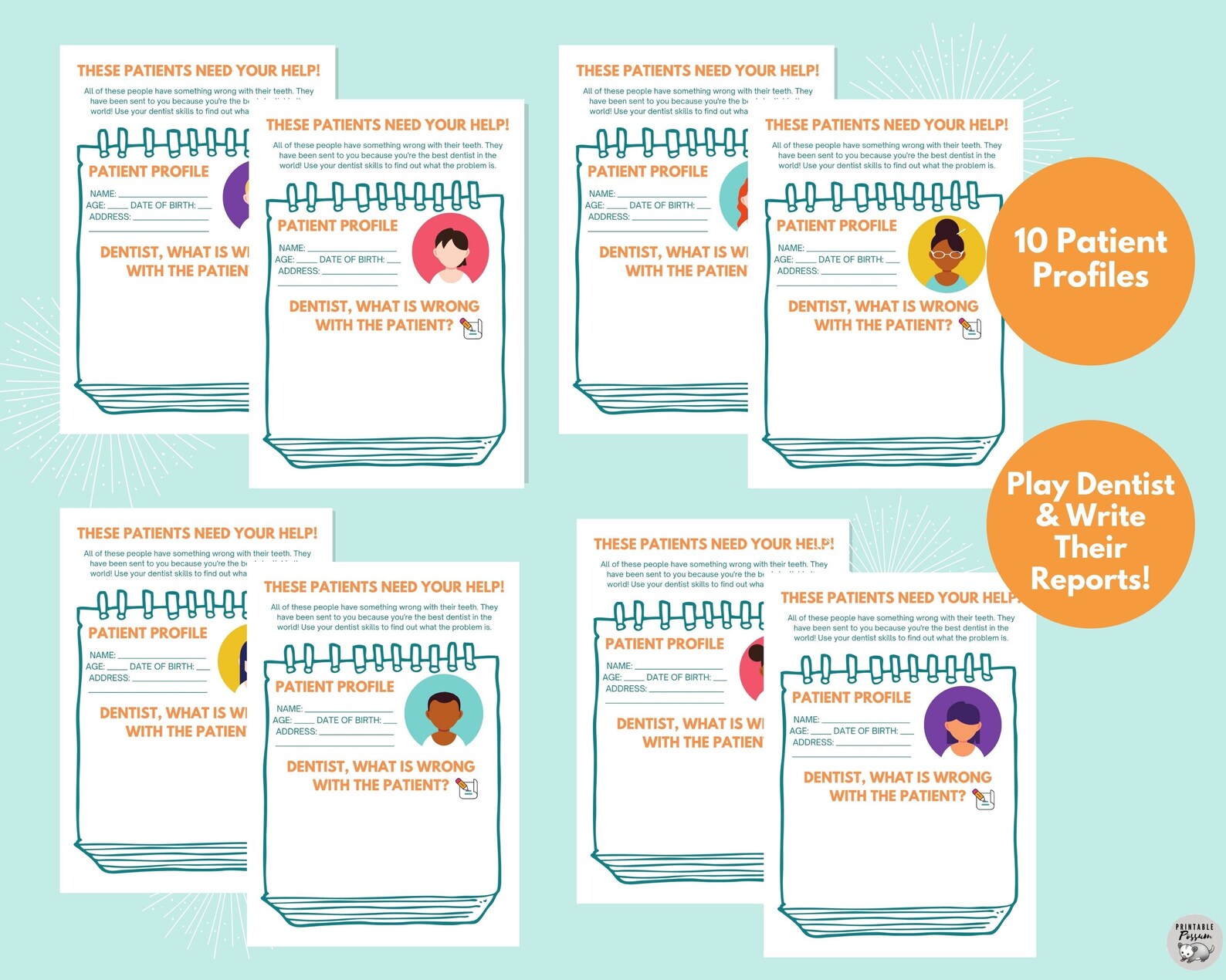 Dentist Pretend Play Set Dental Clinic Play Homeschool | Etsy