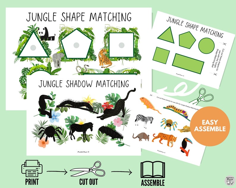 Jungle Animal Busy Book, Busy Book Printable, Printable Busy Book ...