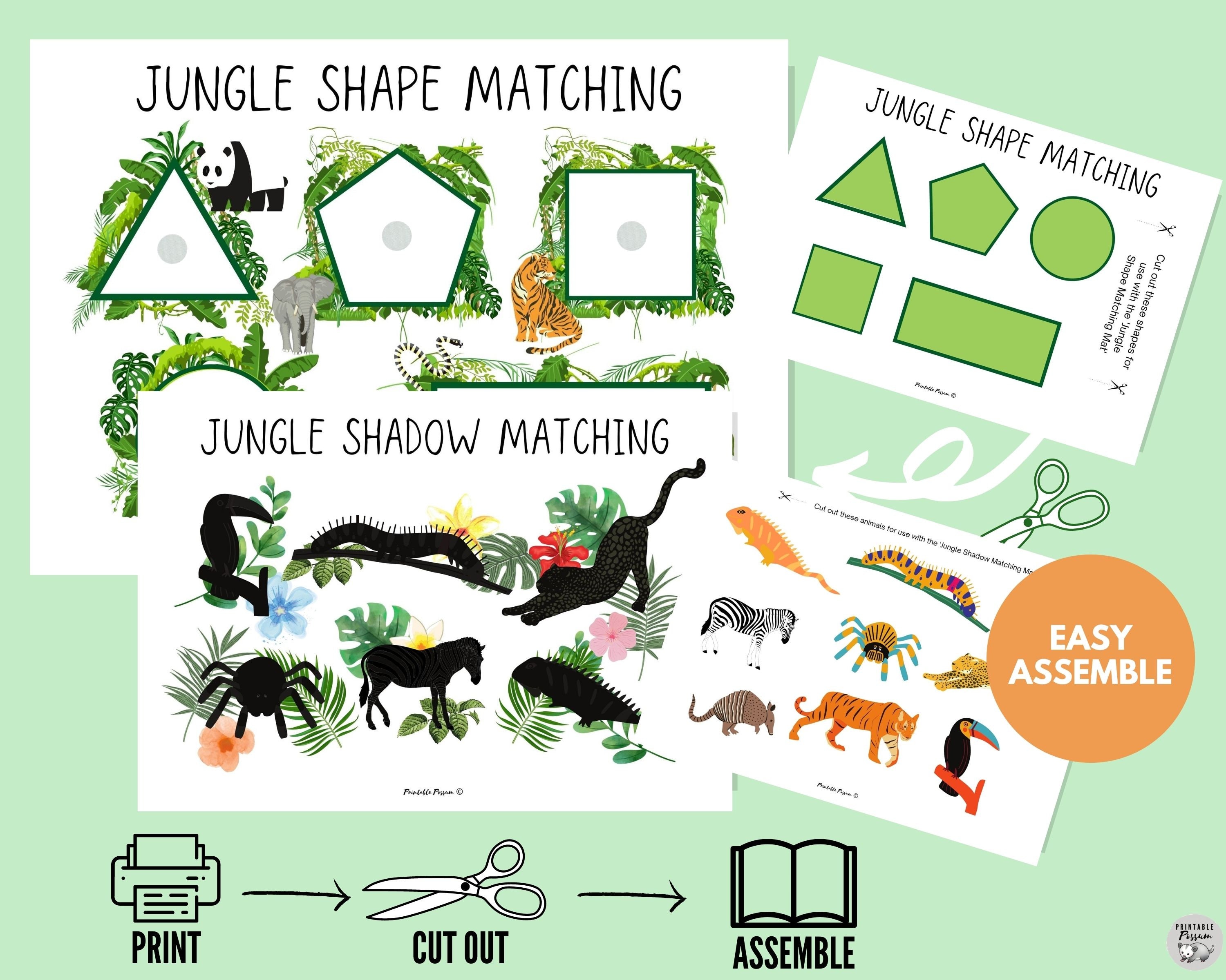 Jungle Animal Busy Book, Busy Book Printable, Printable Busy Book ...