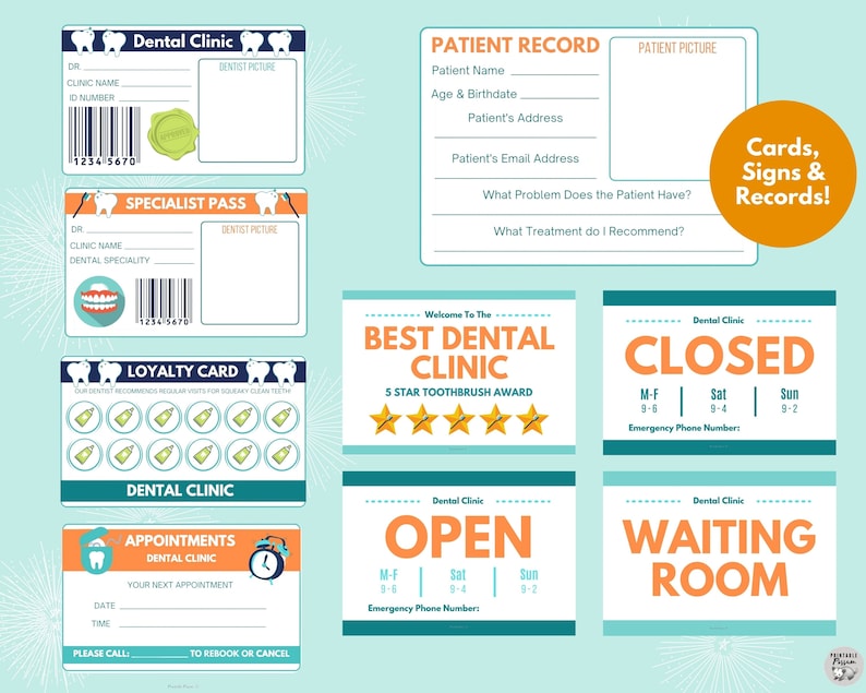 Dentist Pretend Play Set Dental Clinic Play Homeschool | Etsy