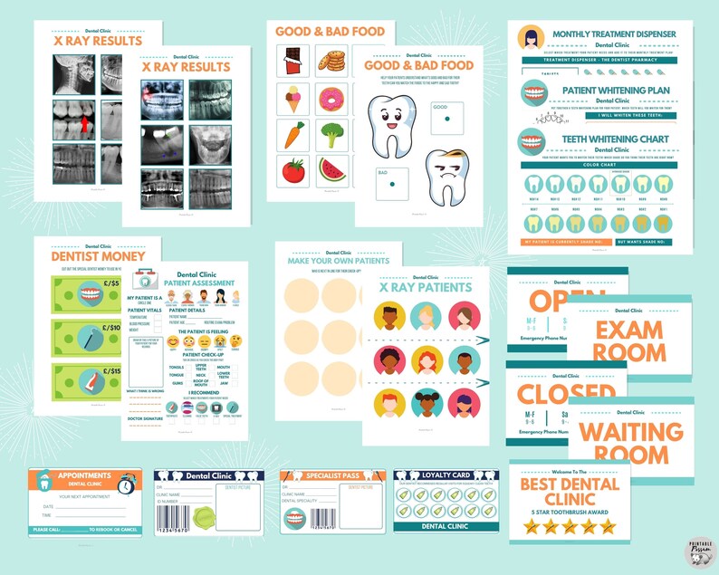 Dentist Pretend Play Set, Dental Clinic Play, Homeschool Activity ...