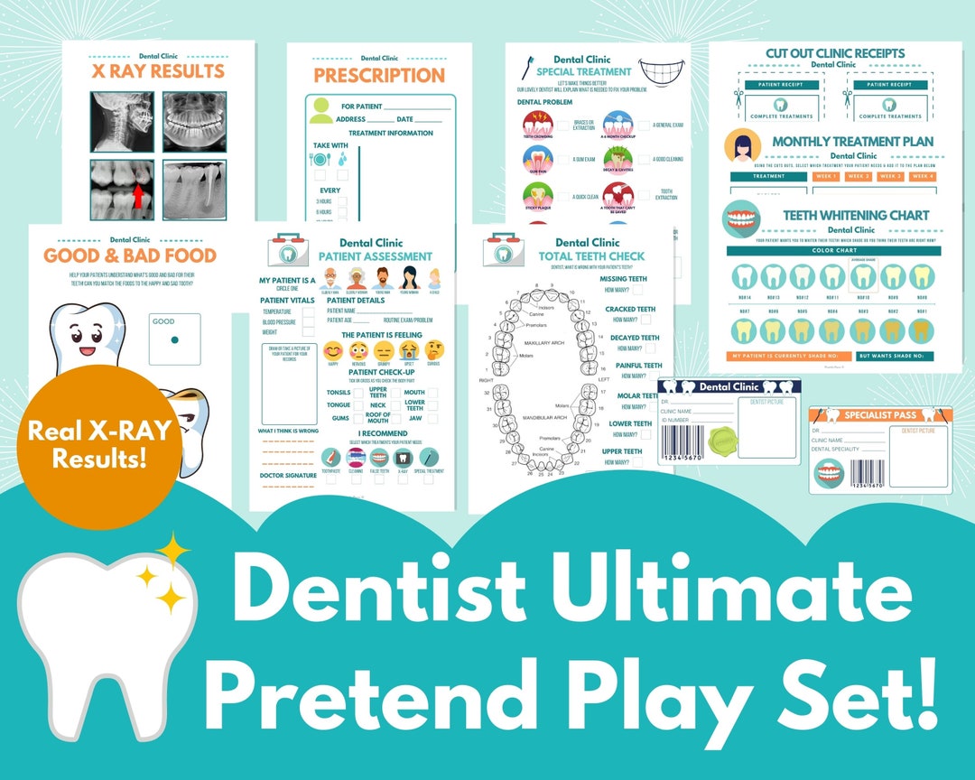 Dentist Pretend Play Set, Dental Clinic Play, Homeschool Activity ...