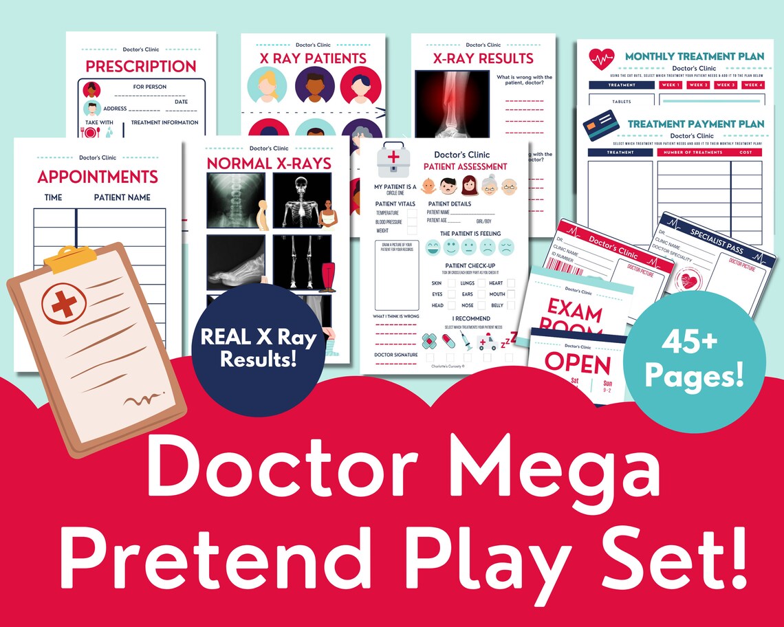 Pretend Play Doctor Printables Doctor Dramatic Play Set - Etsy