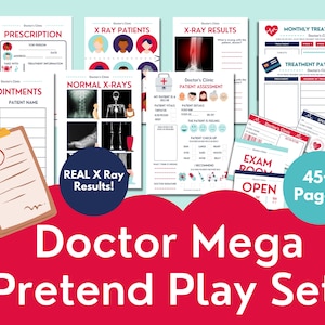 Pretend Play Doctor Printables, Doctor Dramatic Play Set, Doctor Clinic ...