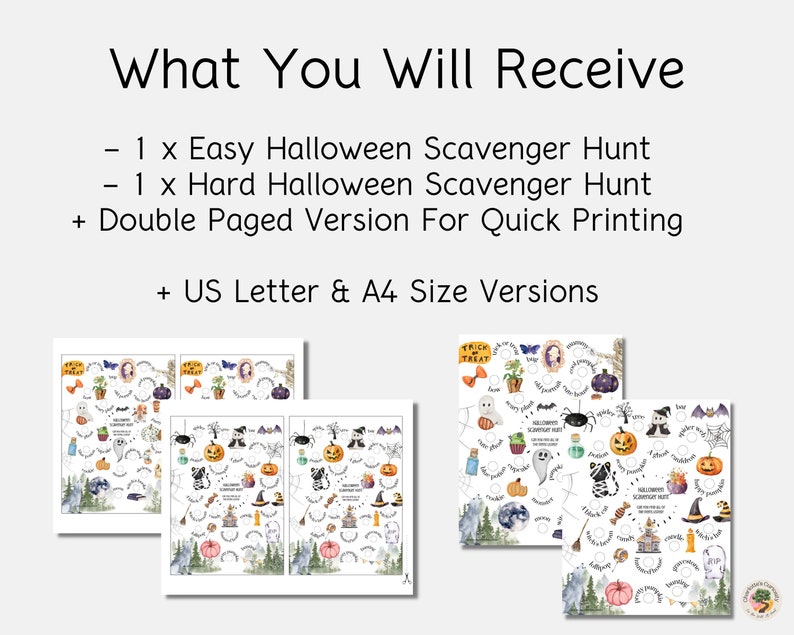 Halloween Scavenger Hunt Printable, Halloween Treasure Hunt, Halloween ...
