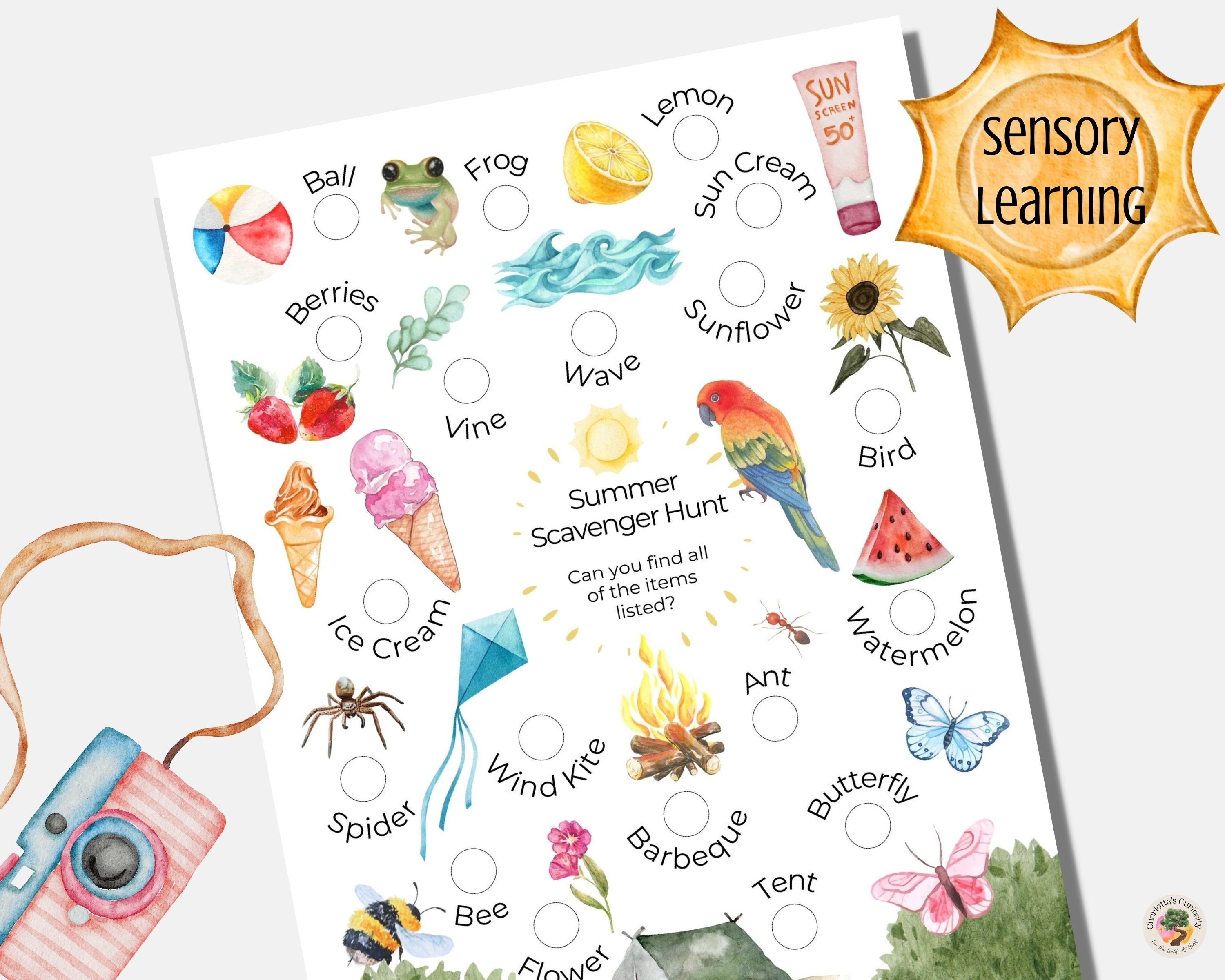 Summer Scavenger Hunt, Printable Outdoor Scavenger Hunt, Summer ...