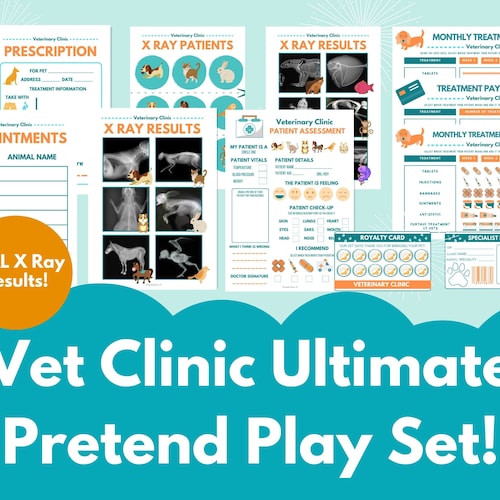 Vet Clinic Pretend Play Printable Pretend Veterinary Set Vet - Etsy