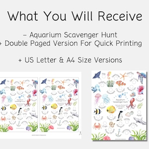 Printable Scavenger Hunt, Aquarium Scavenger Hunt, Under the Sea Party ...