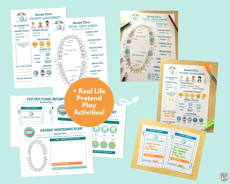 Dentist Pretend Play Set, Dental Clinic Play, Homeschool Activity ...