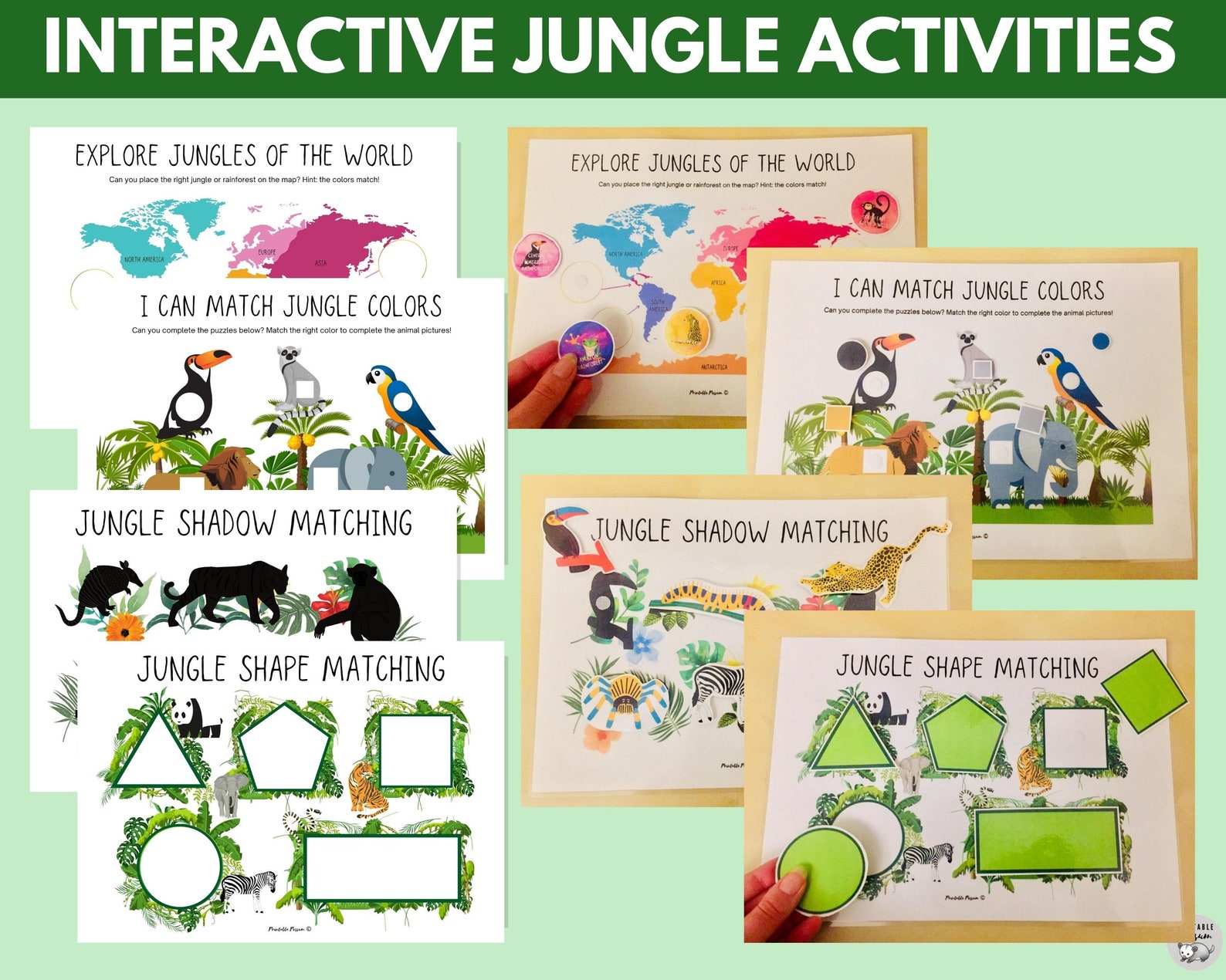 Jungle Animal Busy Book, Busy Book Printable, Printable Busy Book ...
