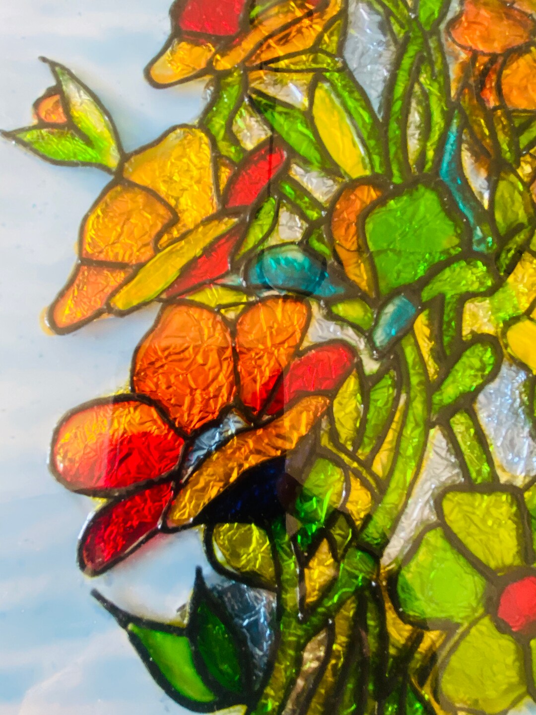 Floral Glass Art - Etsy