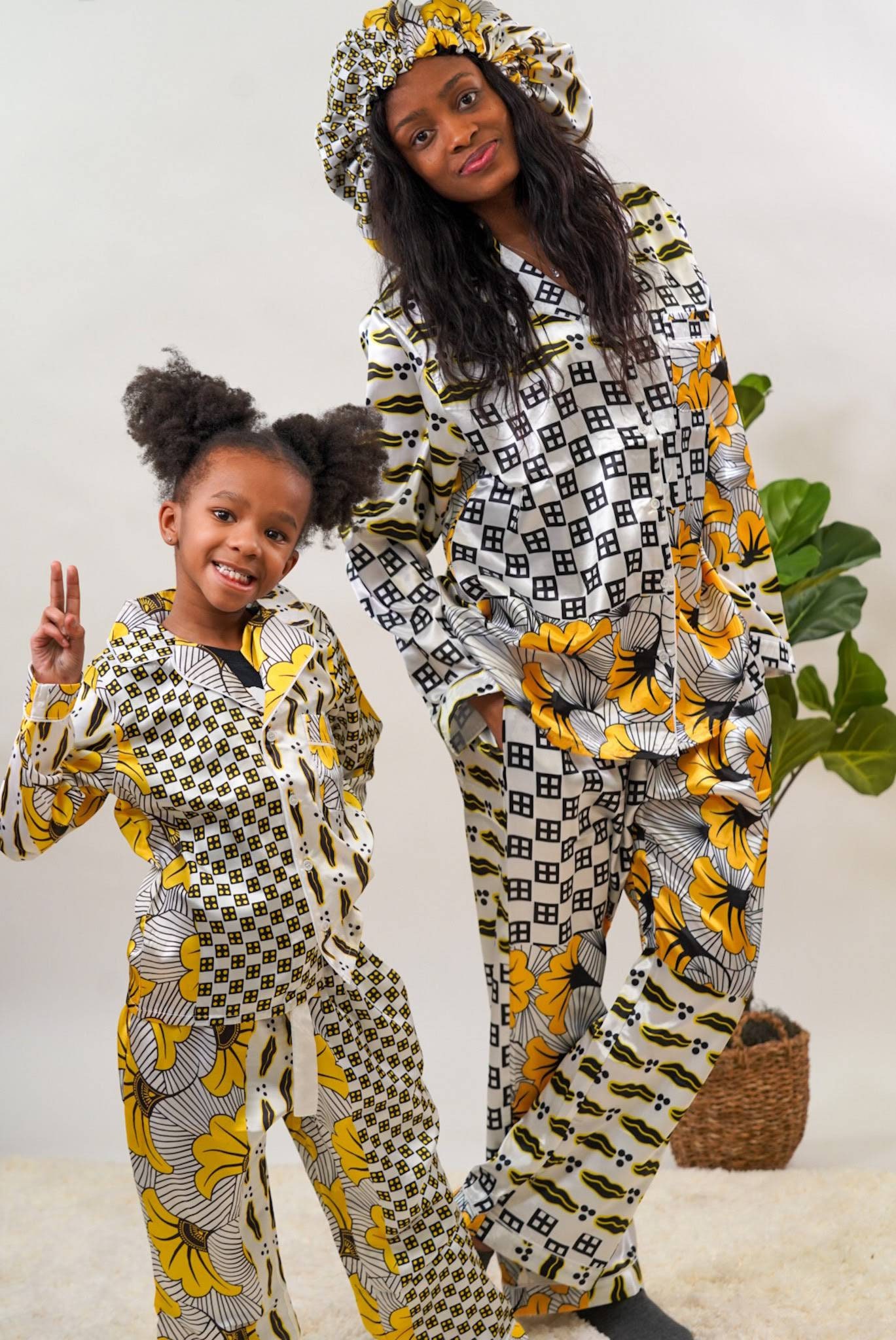 African print robe African print satin pajamas set Ankara - Etsy Nederland