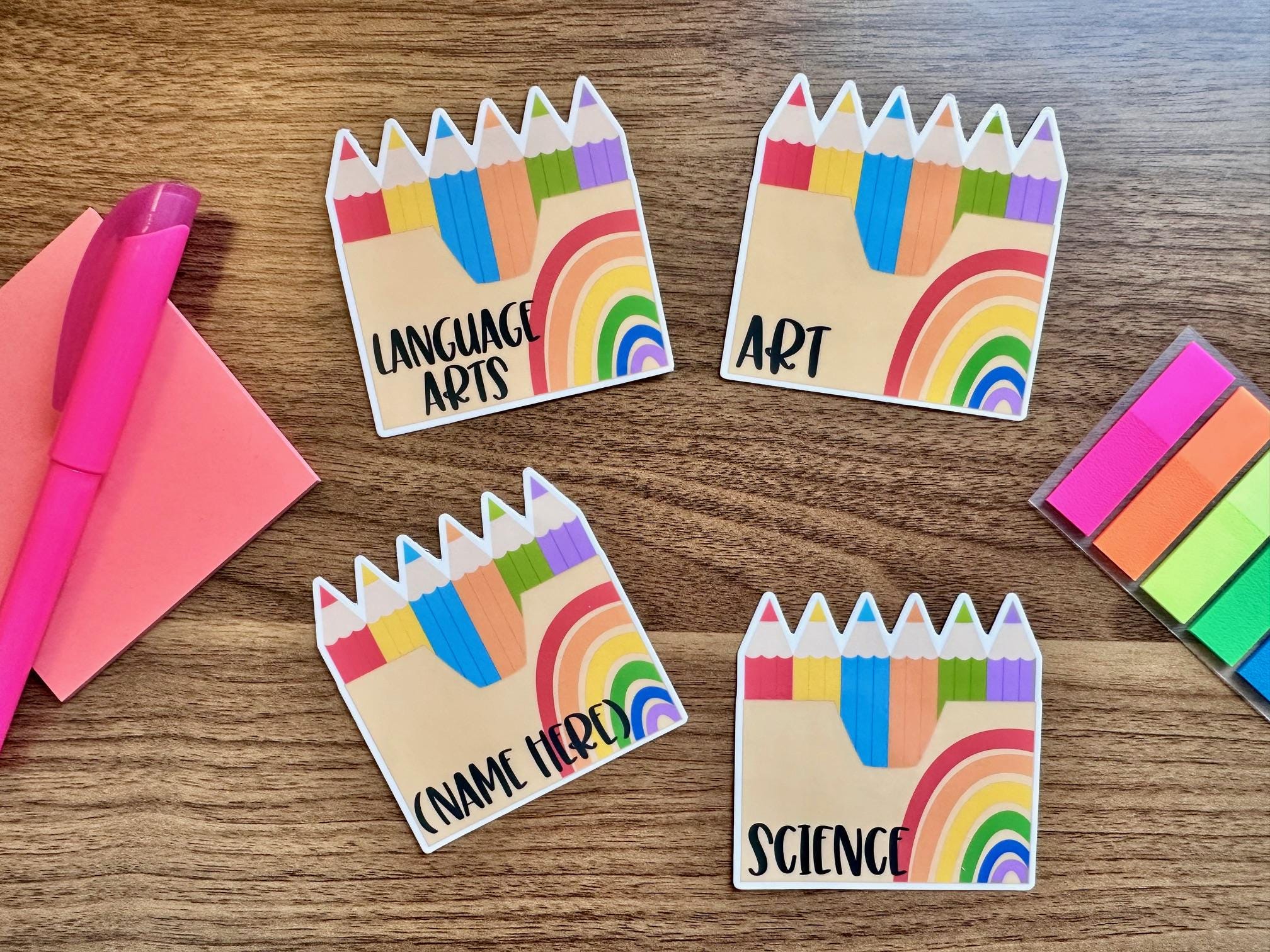 School Subject Labels; Waterproof School Subject Labels; Set of 8 ...