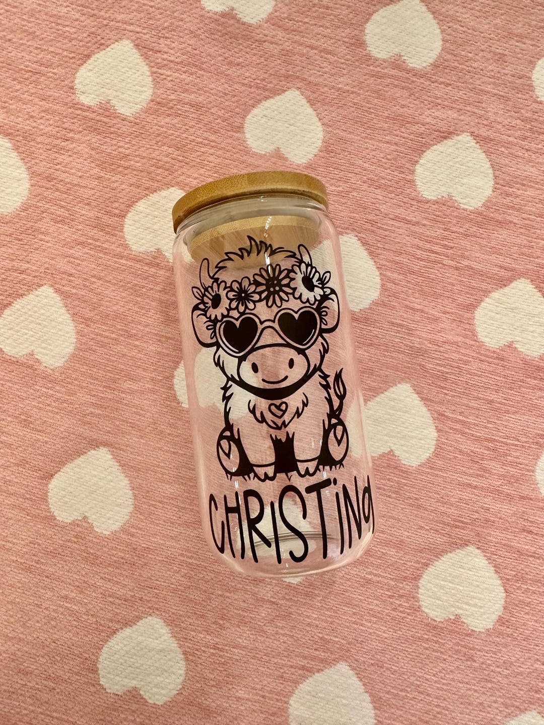 Personalized Tumbler With Bamboo Lid; Personalized Glass Tumbler ...