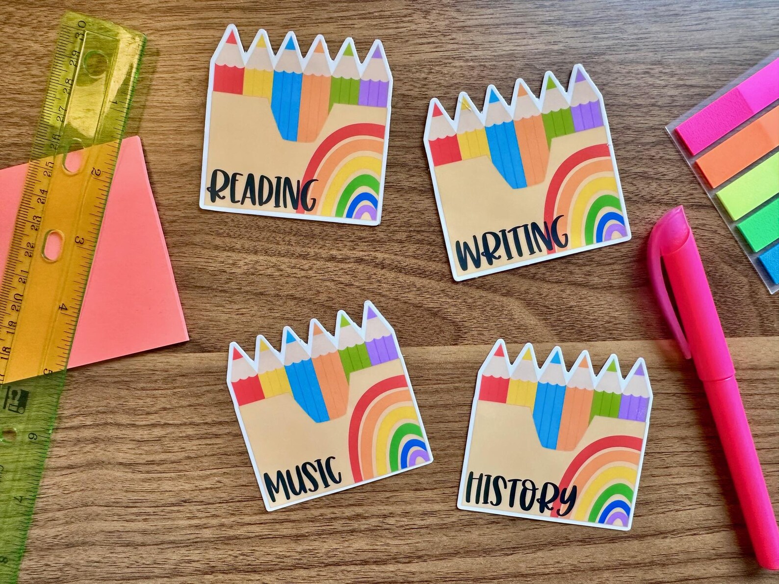 School Subject Labels; Waterproof School Subject Labels; Set of 8 ...