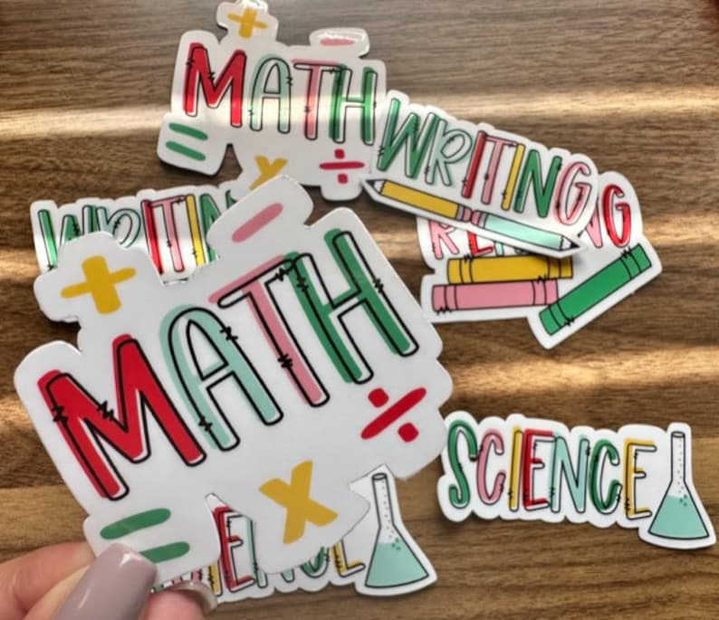 Waterproof School Subject Labels; School Subject Labels; Set of 4 ...