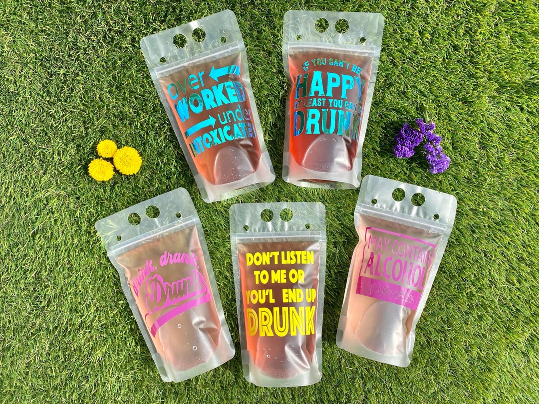 Reusable Booze Bags; Bridesmaid Booze Bag; Adult Drink Pouches; Custom ...