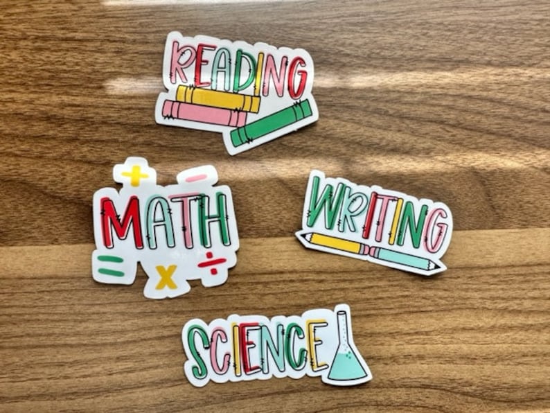 Waterproof School Subject Labels; School Subject Labels; Set of 4 ...