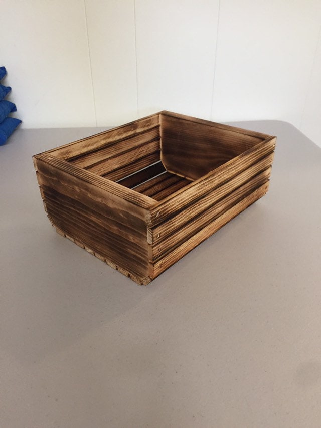 Rustic Crate Wooden Box Torched - Etsy