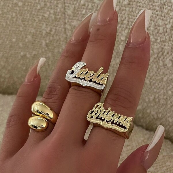 Name Ring Gold - Etsy