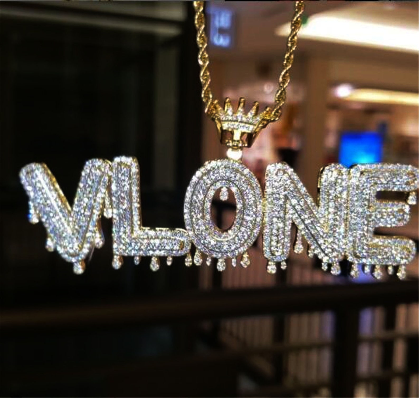 Custom Pendants Necklace With Icy Drip - Etsy