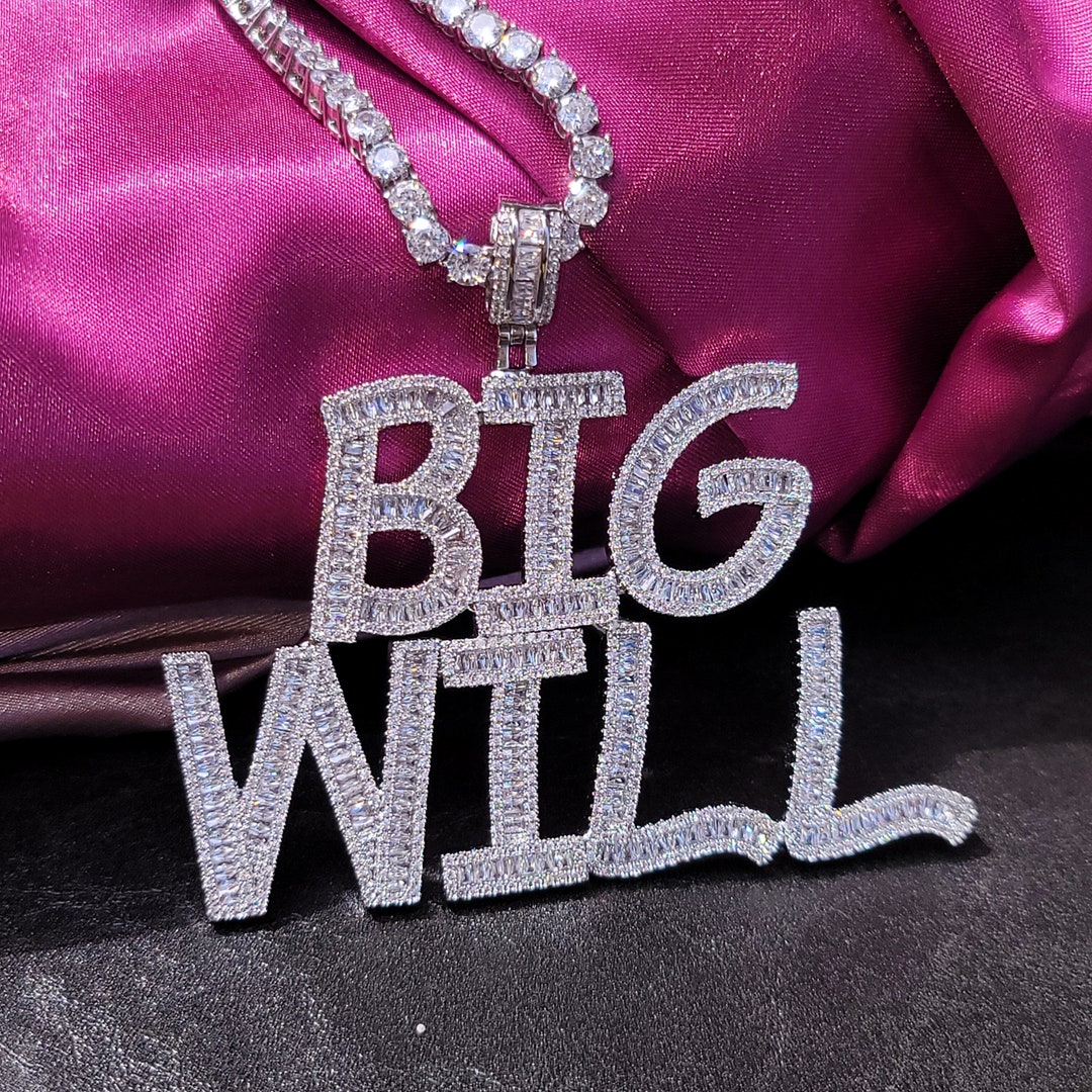 Custom Nameplate Pendants With Tennis Chainhip Hop Custom - Etsy