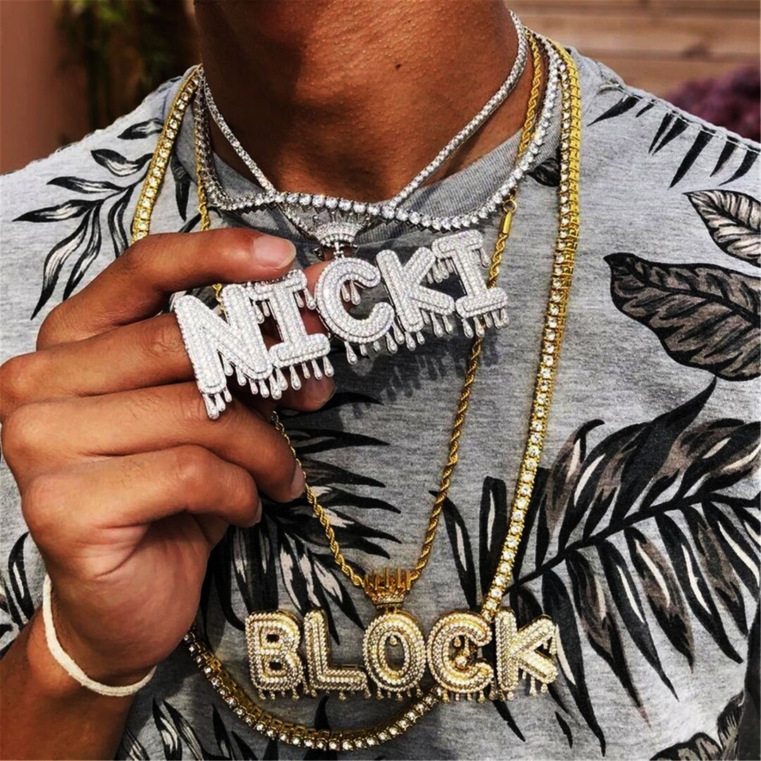 Custom Pendants Necklace With Icy Drip - Etsy