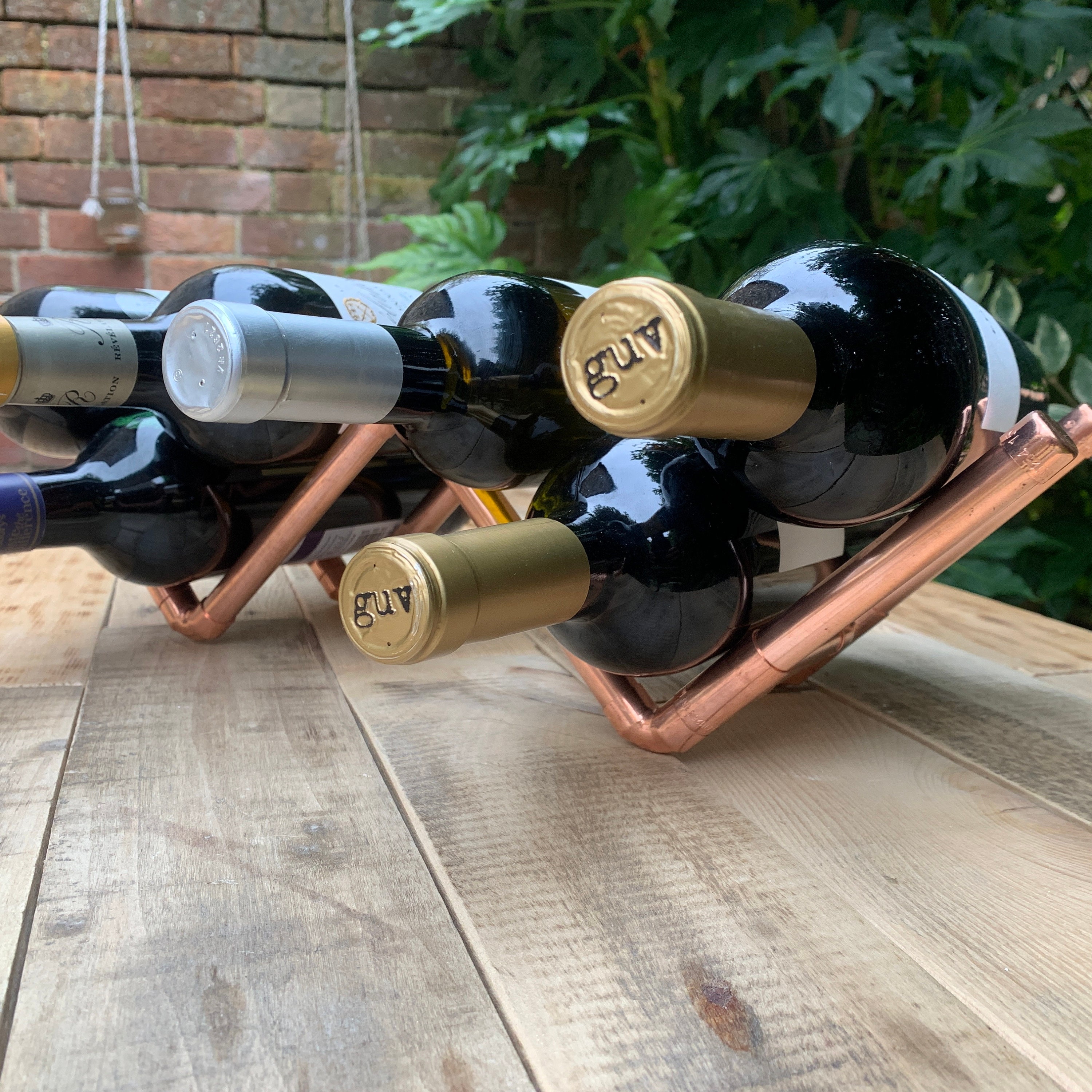 Copper Wine Rack Living Room Decor Gifts for Wine Lovers | Etsy UK