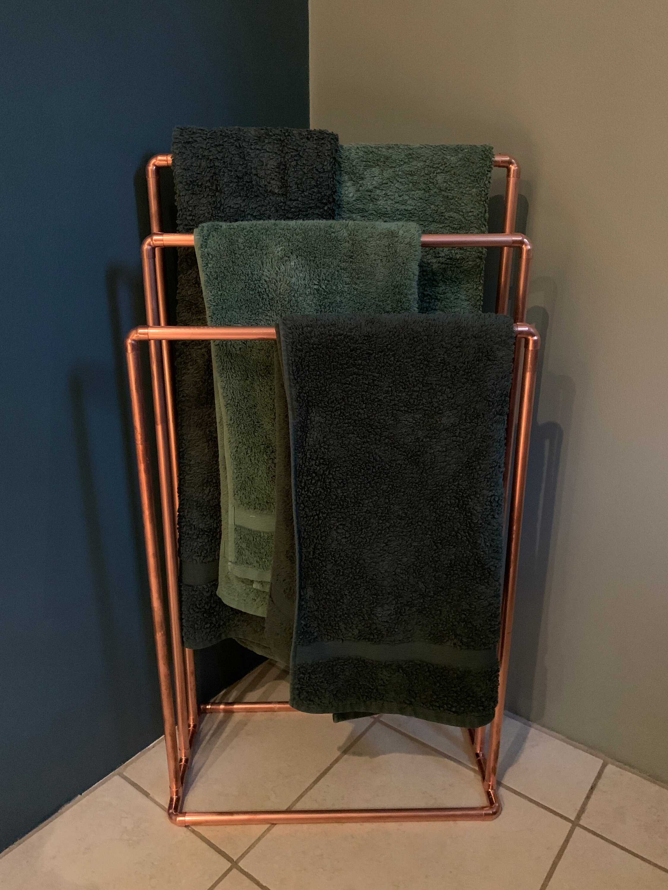 Copper Freestanding Towel Rail Copper Bathroom Furniture for | Etsy UK