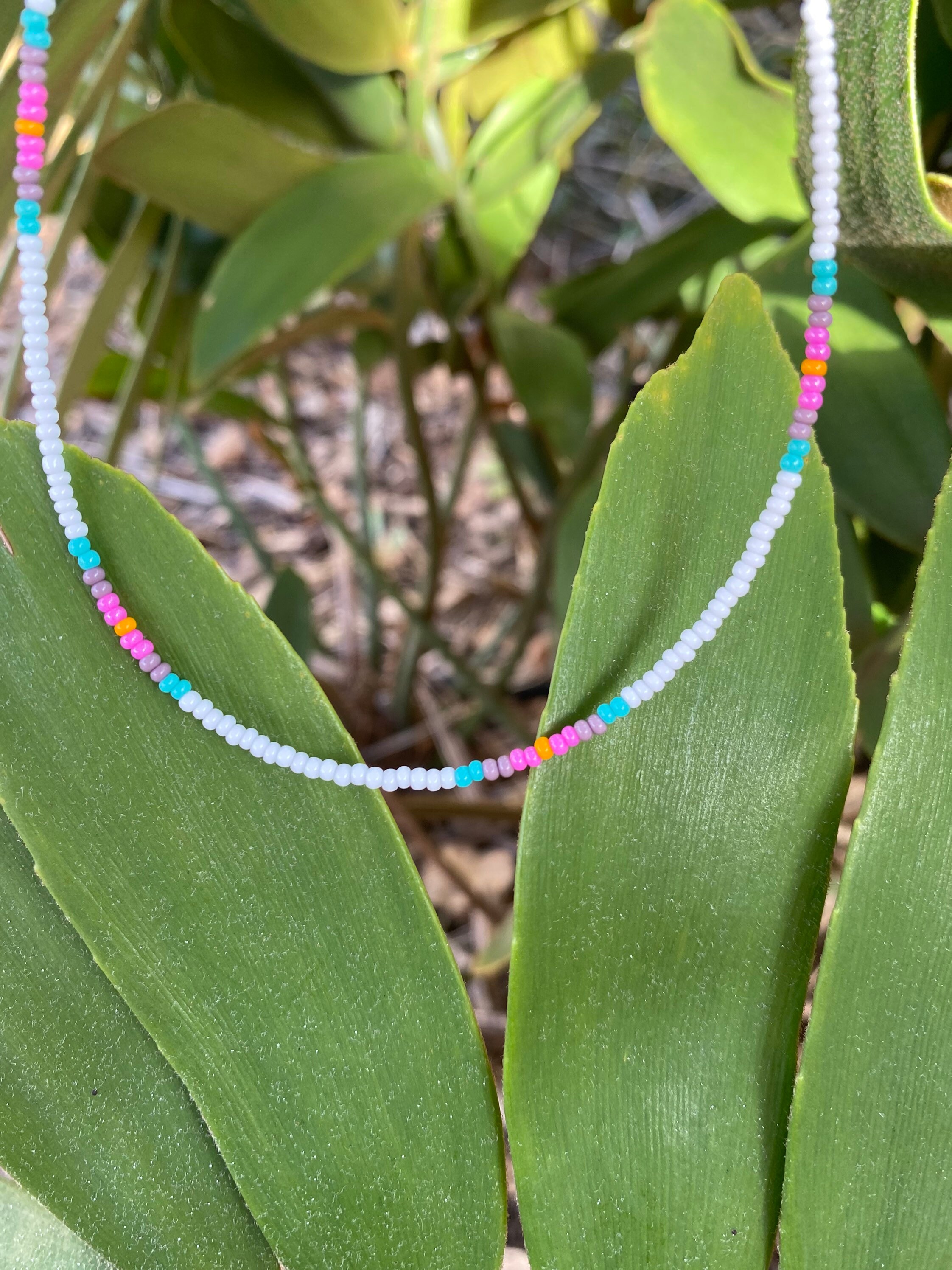 Vsco Sunset Seed Bead Choker - Etsy