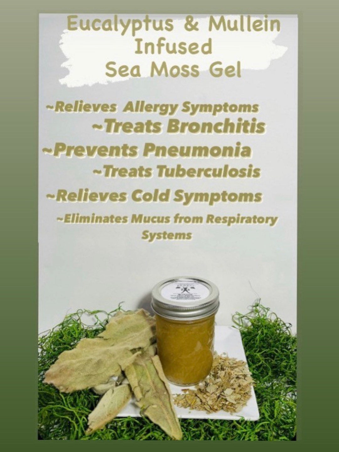 9oz Mullein Leaf & Eucalyptus Leaf Infused Wildcrafted Sea - Etsy