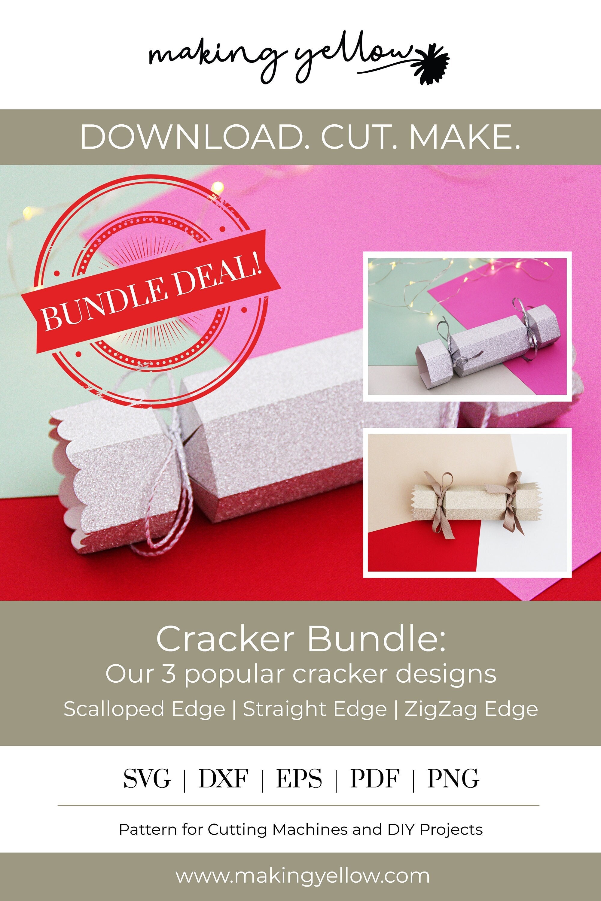 Cracker Bundle SVG, Christmas Cracker Templates, Cracker Cut Files, Bon ...