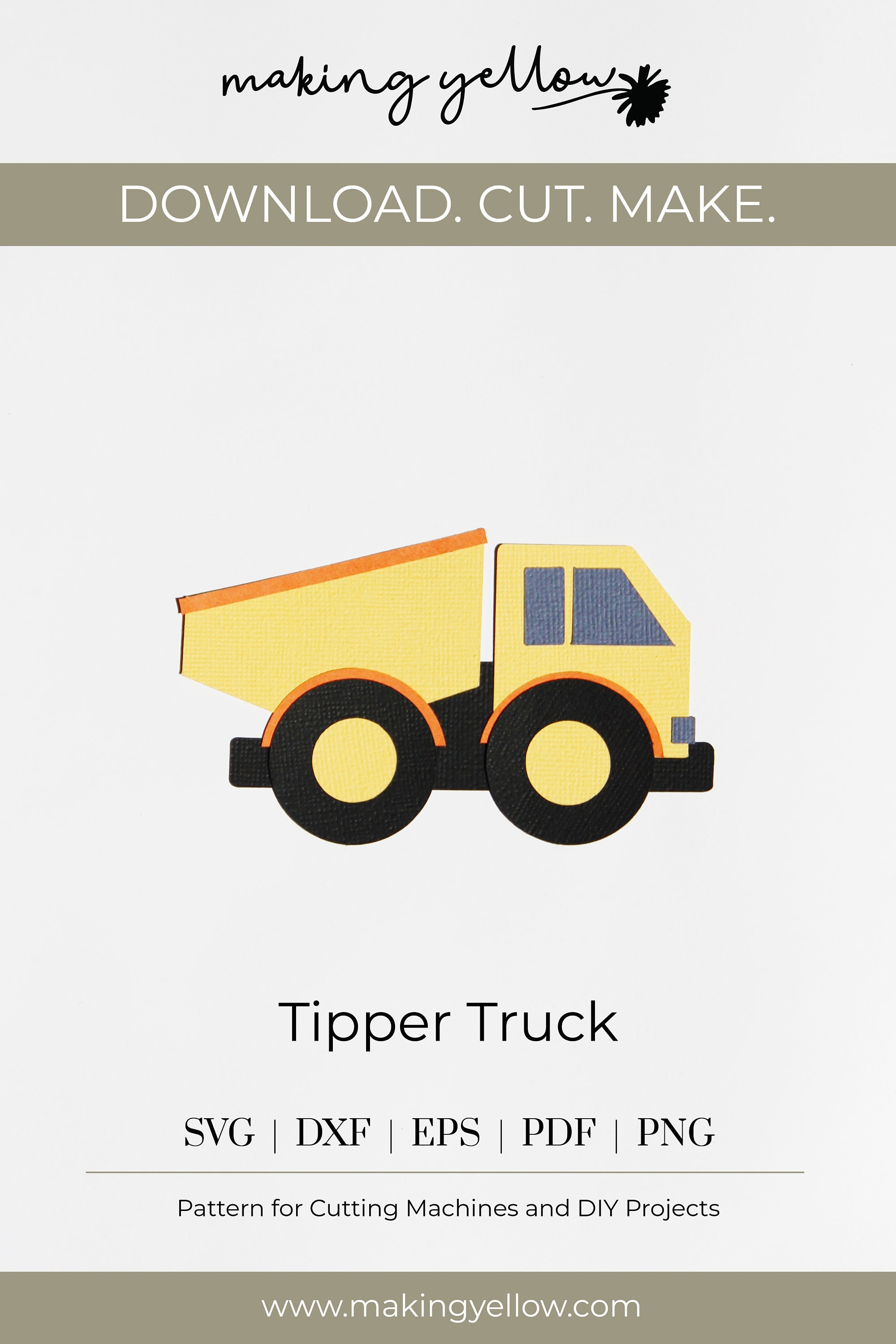 Construction Tipper Truck SVG Cut File, Truck Clip Art, Truck Template ...