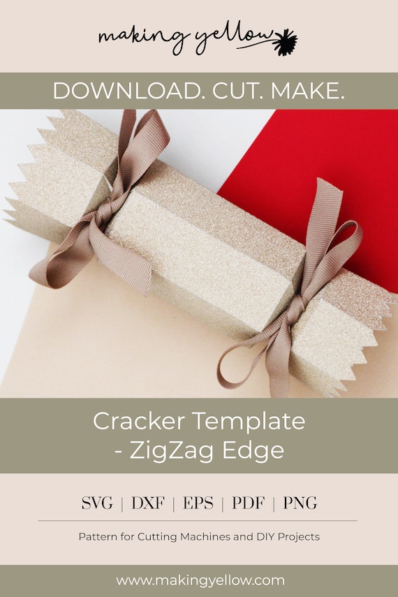 Cracker With Zigzag Edge SVG Christmas Cracker Template - Etsy