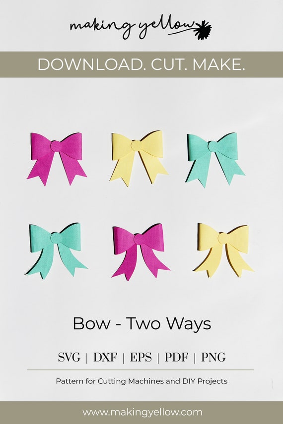 Bow SVG Bow Cut File Bow Clip Art Bow Template Silhouette | Etsy