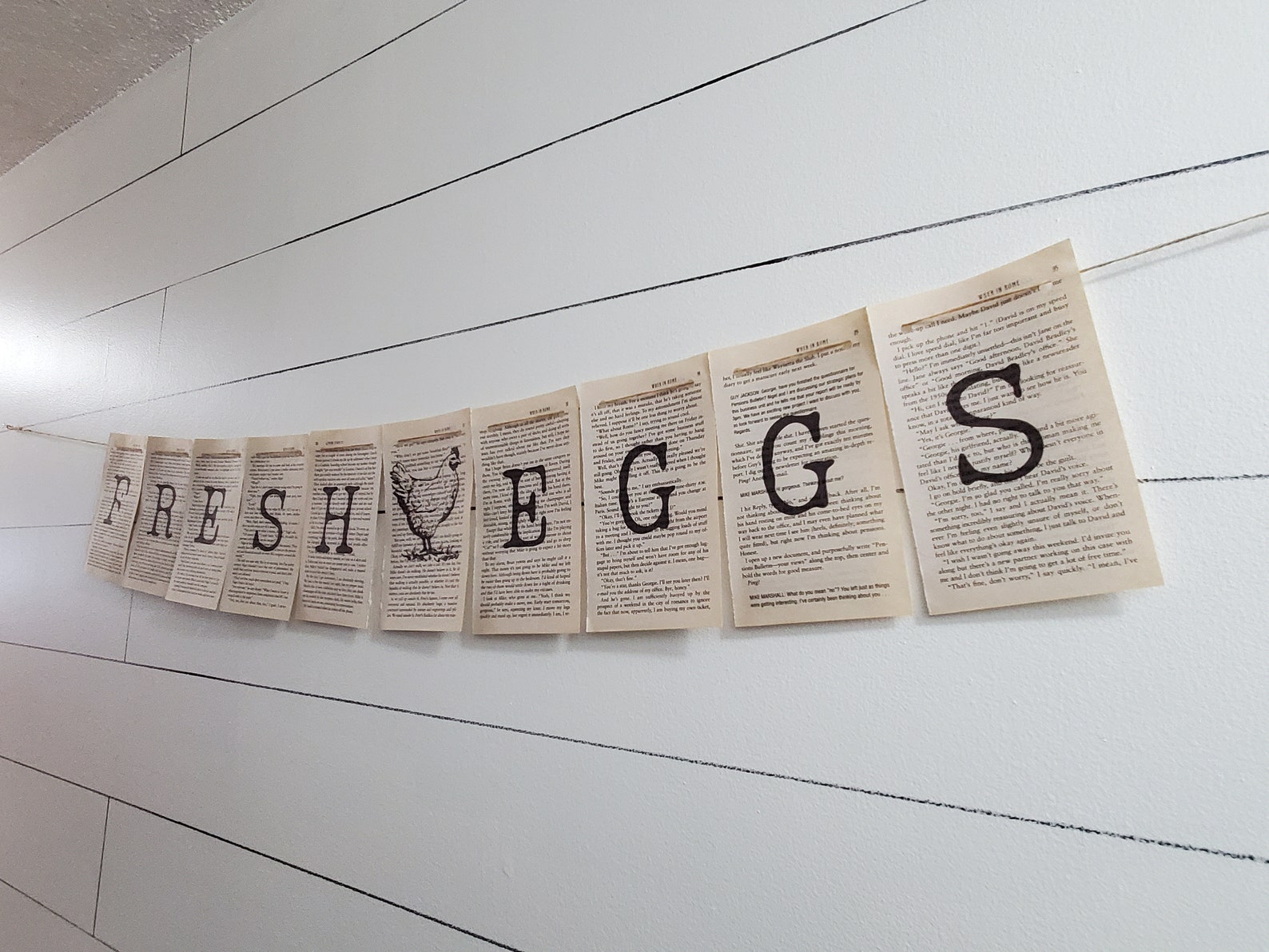 Farmhouse Banner Farmhouse Garland fresh Eggs - Etsy