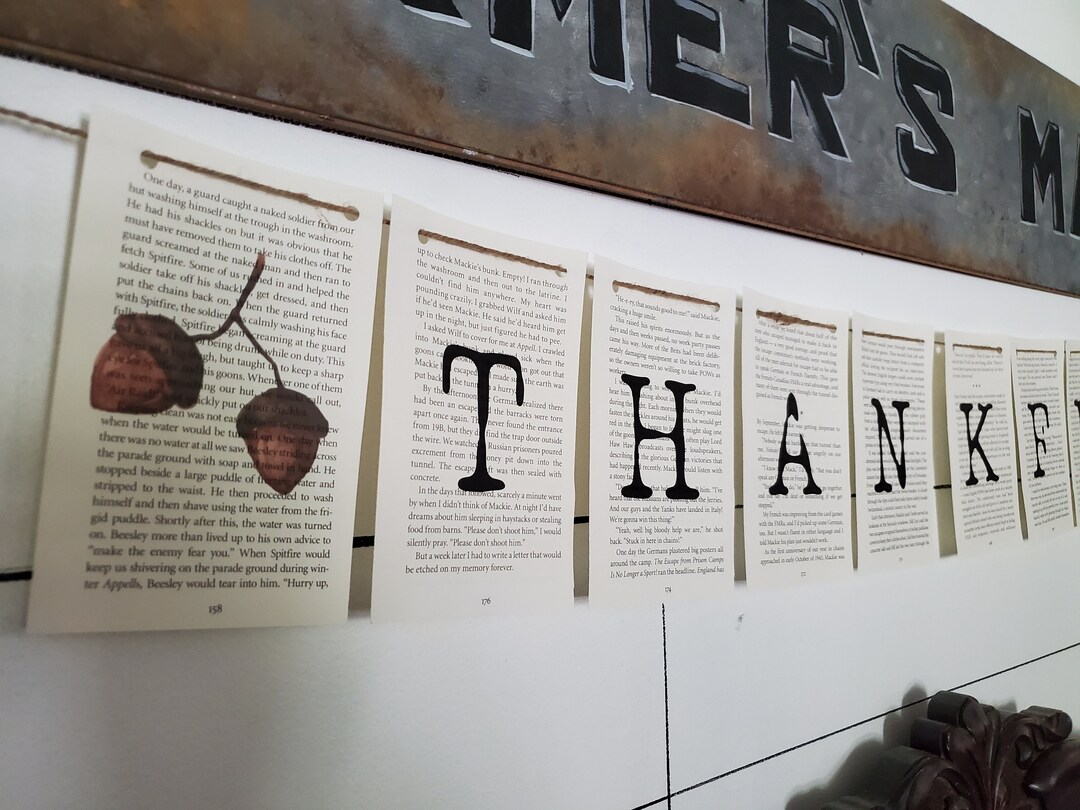 Fall Decor, Fall Banner, Fall Garland, Fall, thankful, Banner, Old Book ...