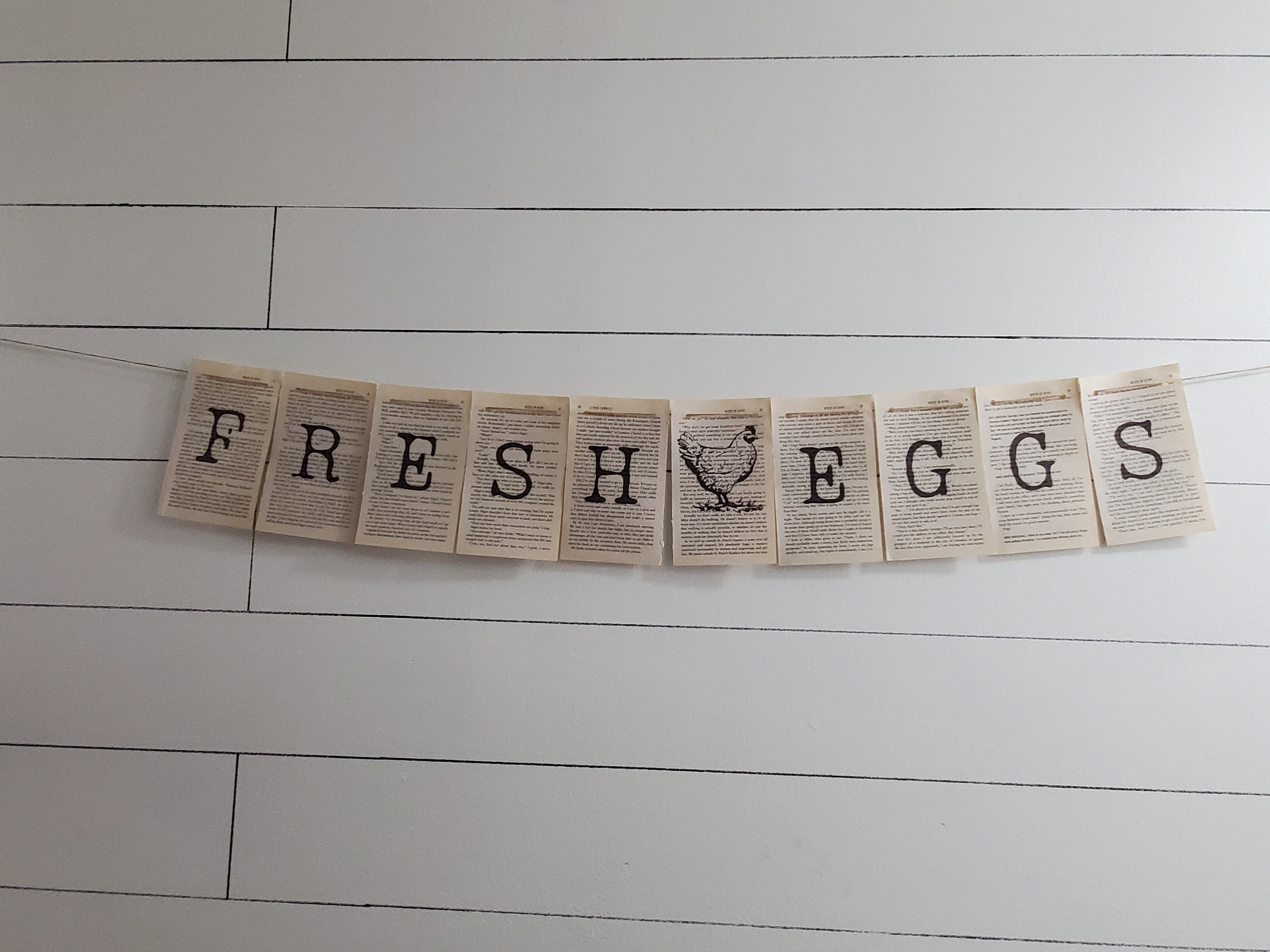 Farmhouse Banner Farmhouse Garland fresh Eggs - Etsy