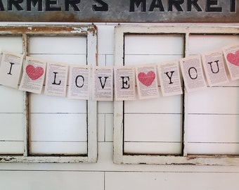 I Love You Banner - Etsy