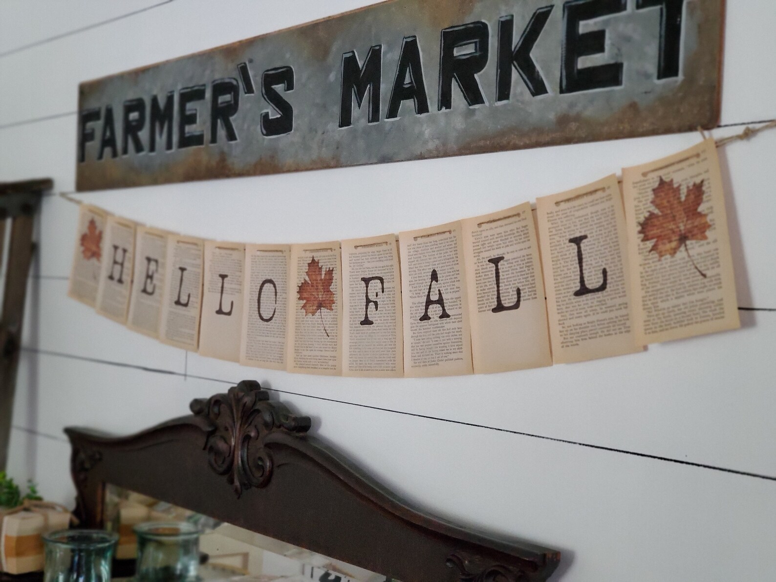 Fall Banner Fall Garland Fall Decor hello Fall - Etsy