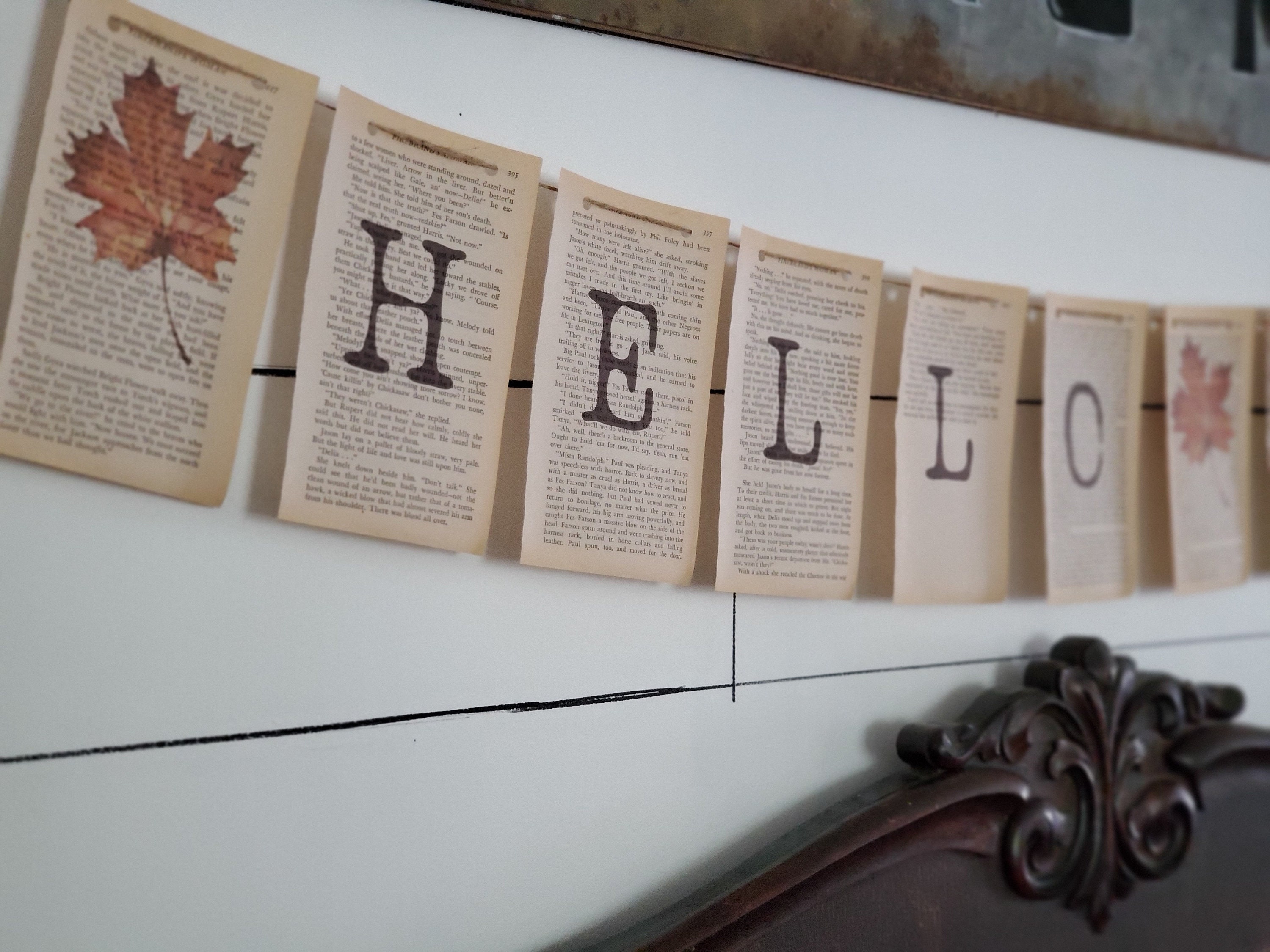 Fall Banner Fall Garland Fall Decor hello Fall - Etsy