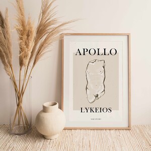 Apollo Lykeios Line Art Digital Art Museum Poster Printable Art Wall ...