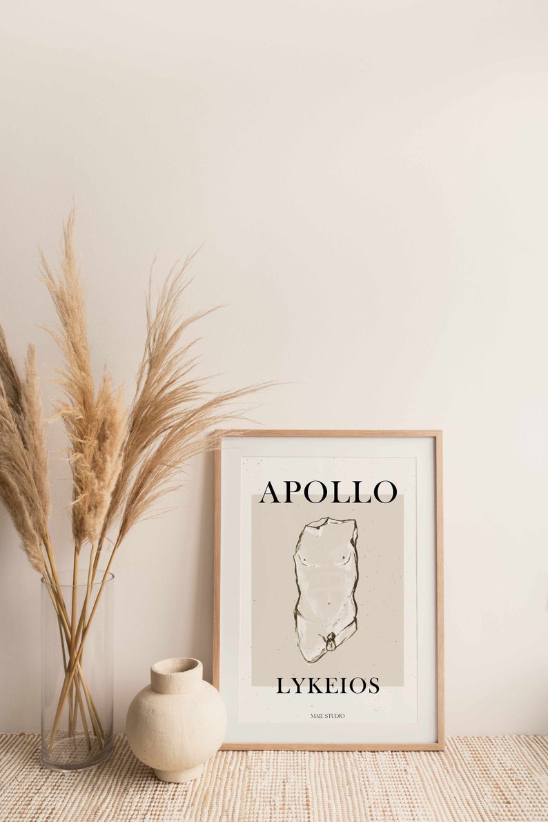 Apollo Lykeios Line Art Digital Art Museum Poster - Etsy