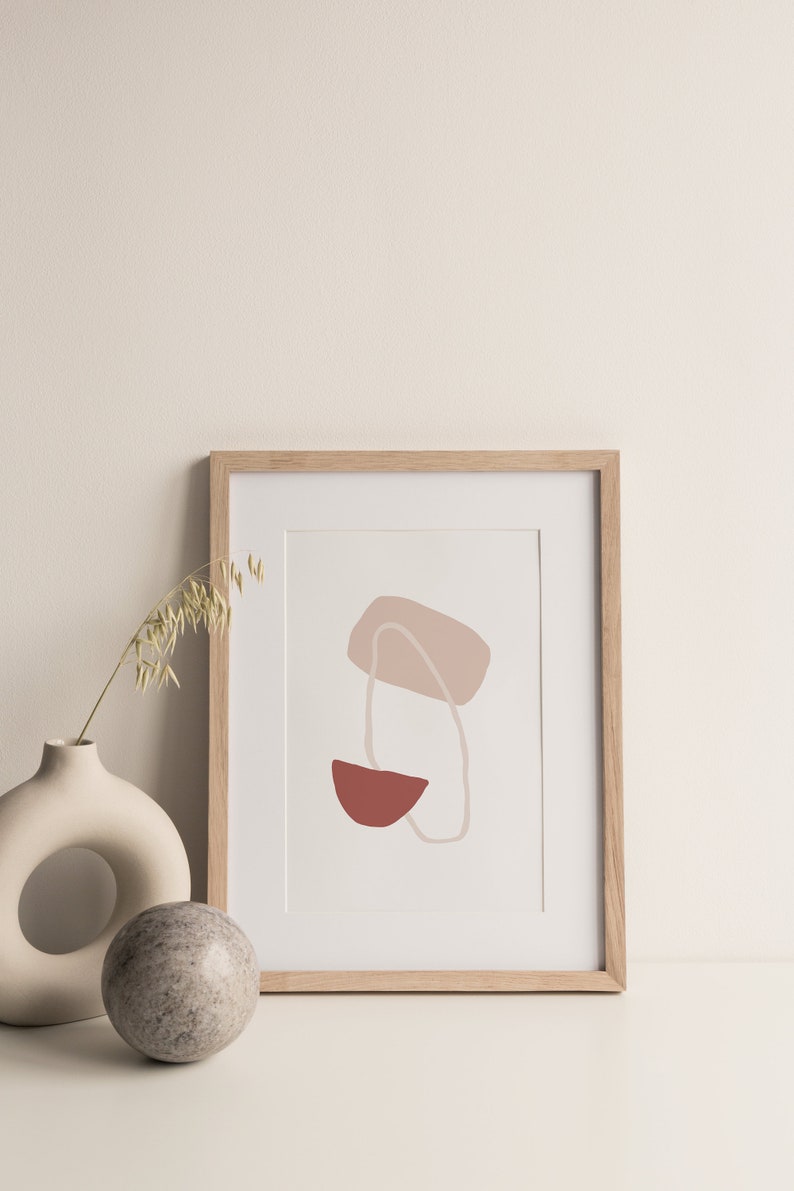 Organic Shapes Art Print Contemporary Art Digital Wall Art Minimal Art ...
