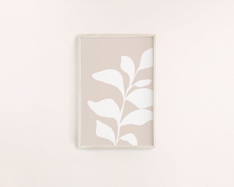 Neutral Negative Space Botanical Print Botanical Art Digital Wall Art ...